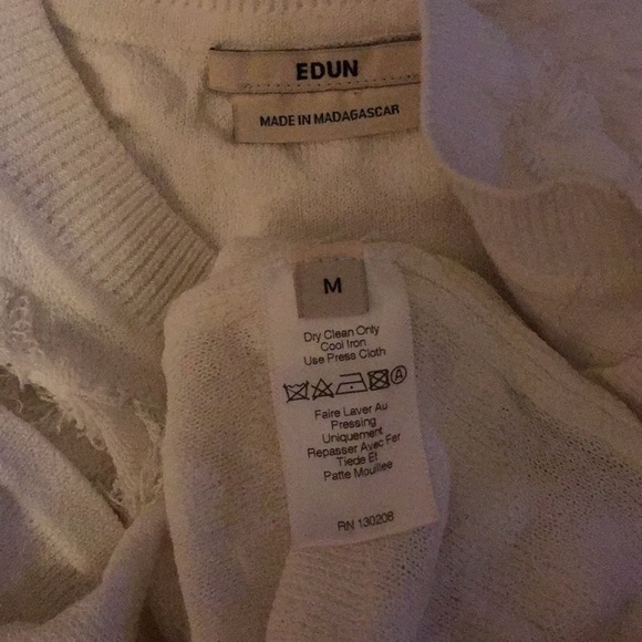 EDUN | Sweaters | Edun White Fringe Sweater Top | Poshmark